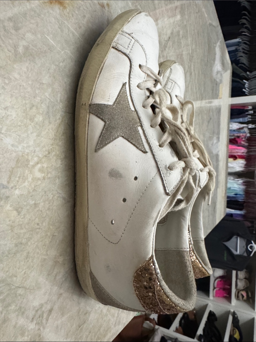 Golden Goose | Shoes | Golden Goose White Sneakers With Gray Star And ...